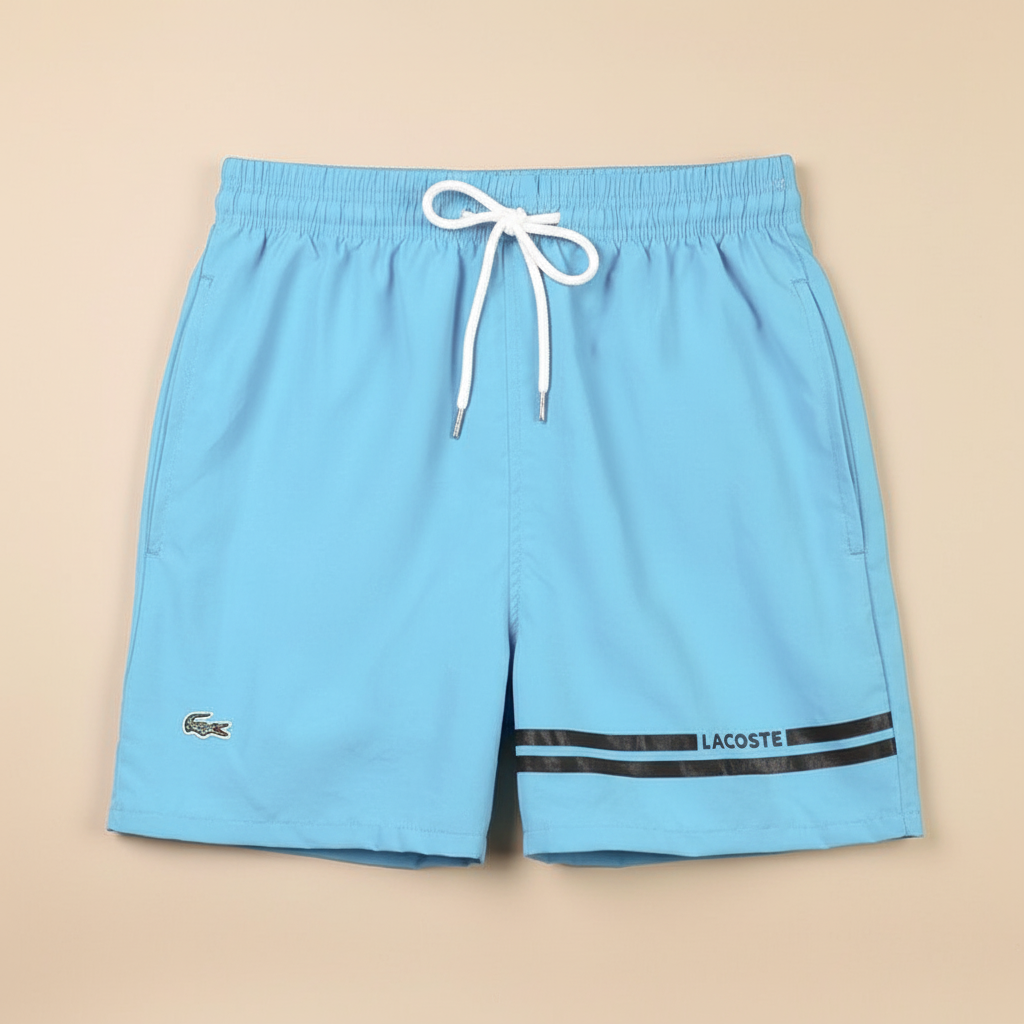 Lacoste Sport Swim Shorts - Striped Athletic Design | Premium Beachwear ...